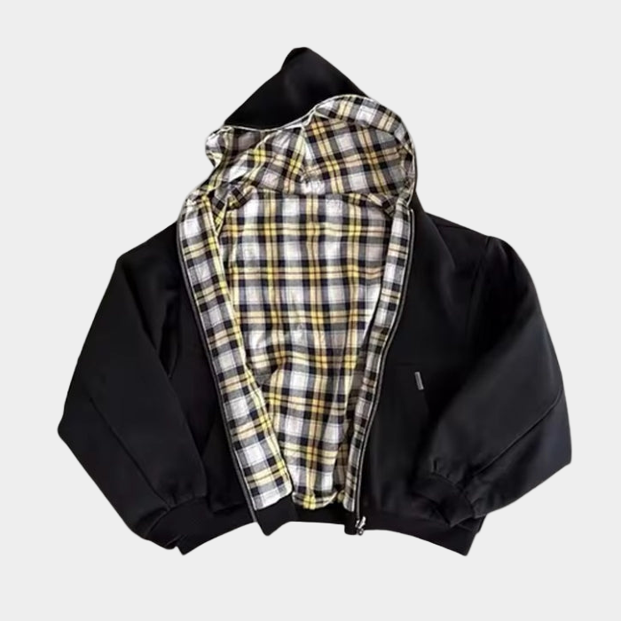 Checkered Inside Out Zipper - Black – NEWGARMENTS